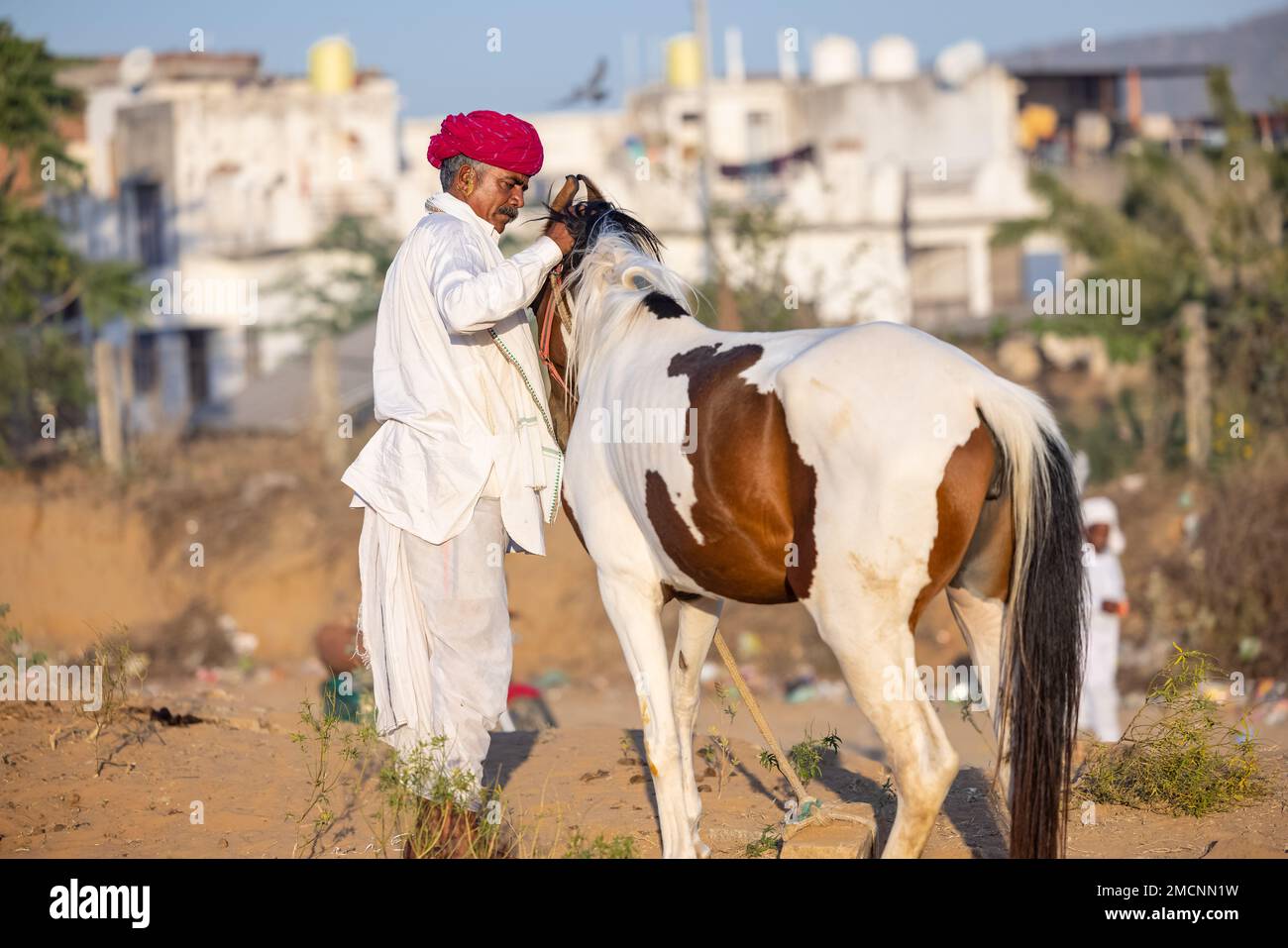 Pushkar, India - Oct 2022: Pushkar Fair, Portrait of an horse trader in ...