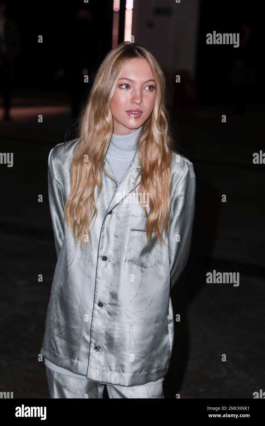 Lila Grace Moss Hack poses for photographers upon arrival at the Dior ...