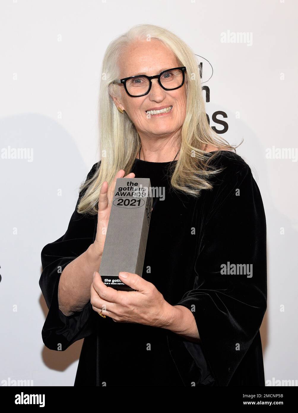 Jane Campion poses backstage at the Gotham Awards at Cipriani Wall ...