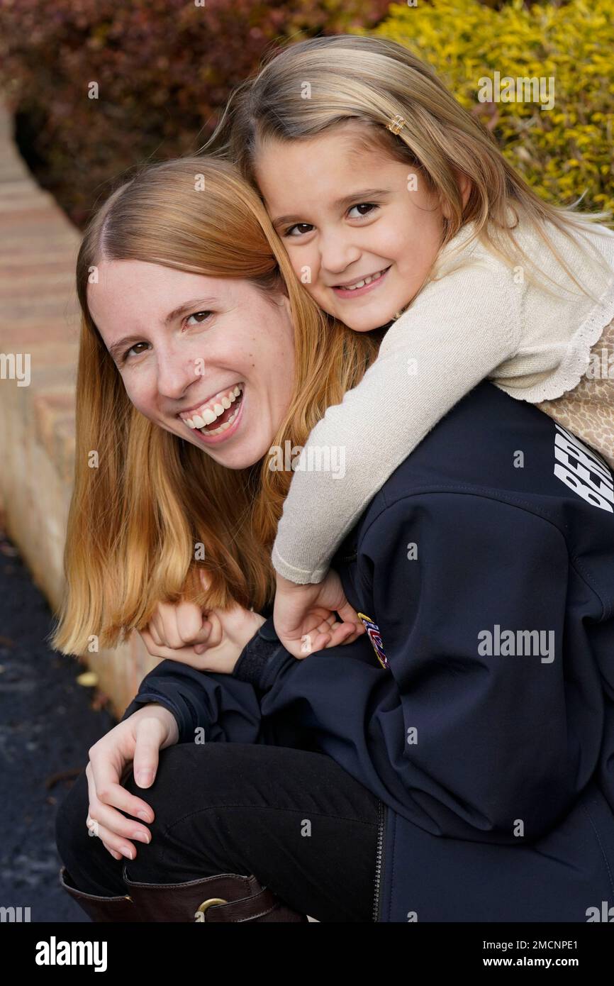 Nicole Segalini, left, and Ava Windt, 4, pose for a picture in New ...