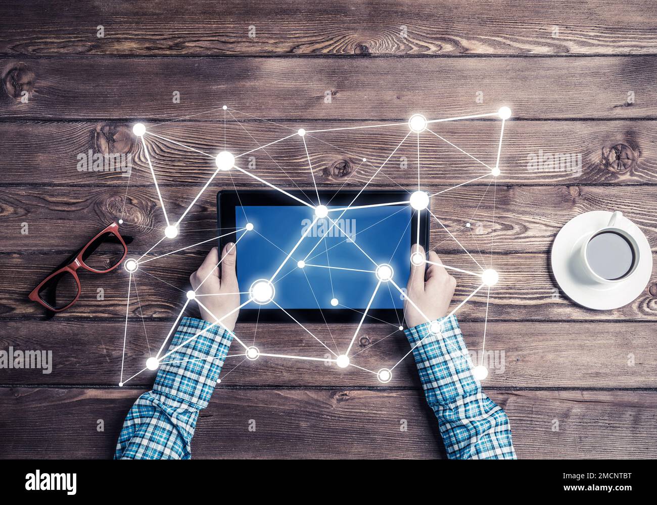 Concept of social communication and networking with social connection ...