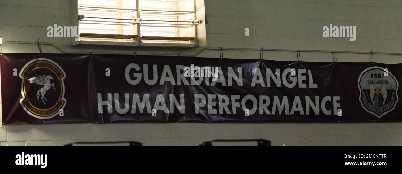 A flier sits on display in the 48th Rescue Squadron's gym at Davis ...