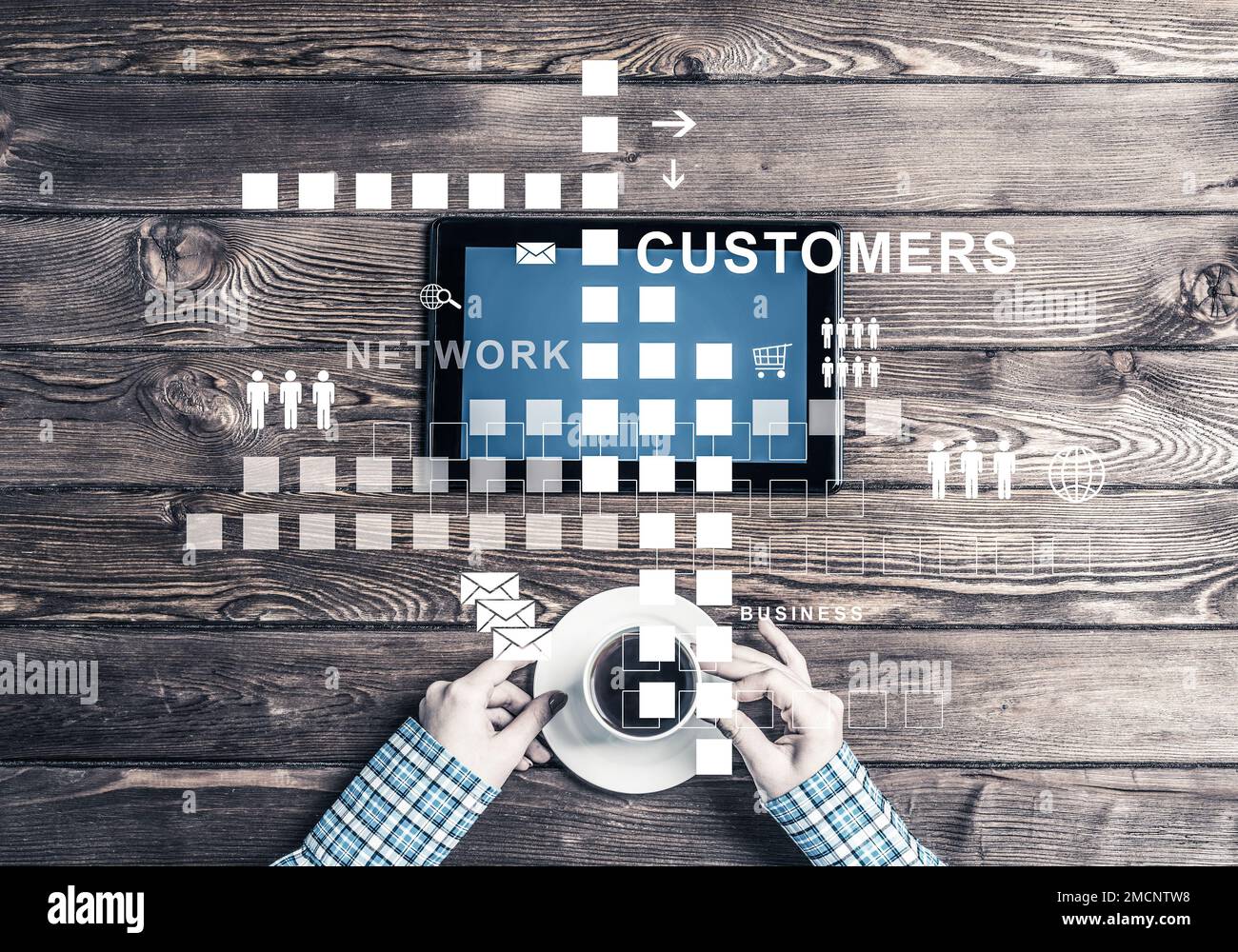 Concept of social communication and networking with media user ...