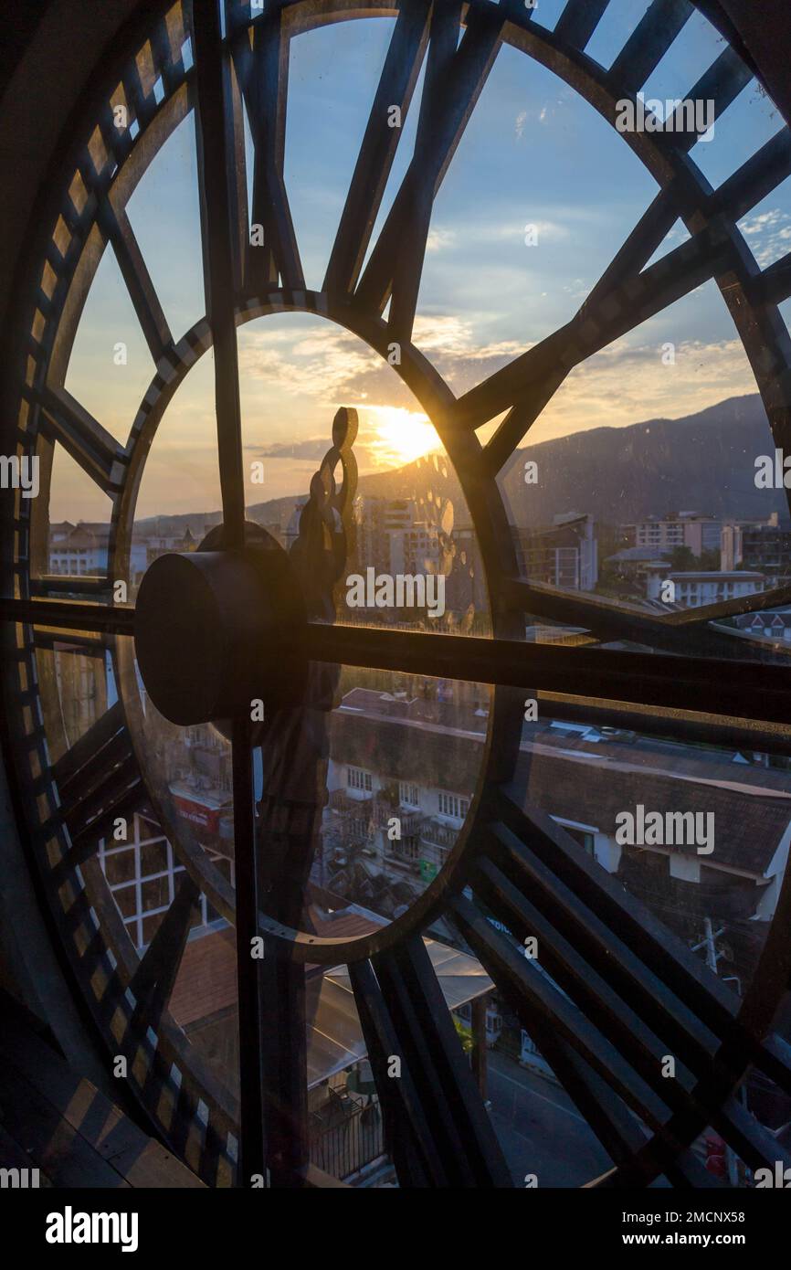 Behind the Clock Tower in One Nimman at Sunset Stock Photo - Alamy