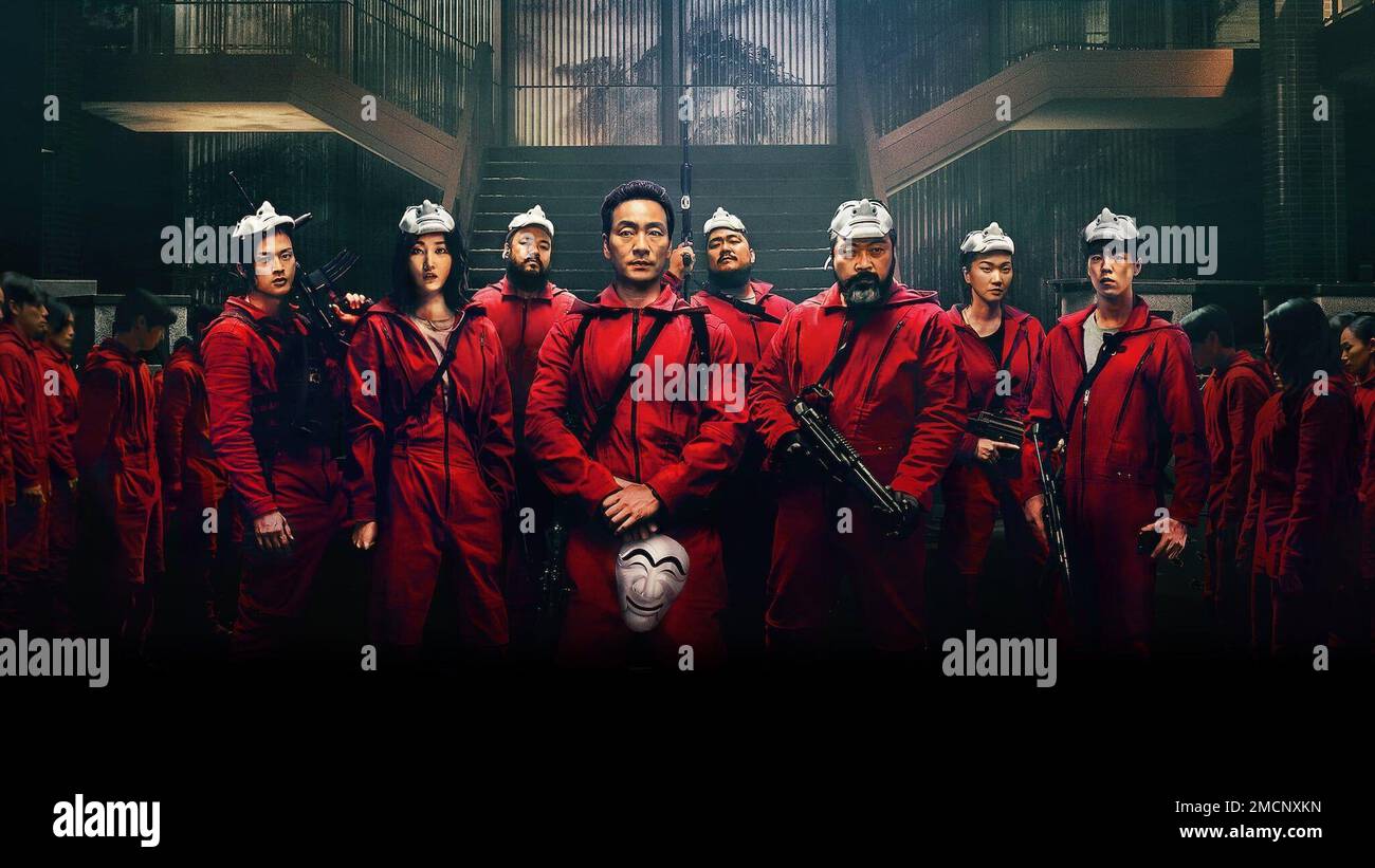 PARK HAE-SOO in MONEY HEIST: KOREA-JOINT ECONOMIC AREA (2022), directed by KIM HONG-SUN. Credit ...