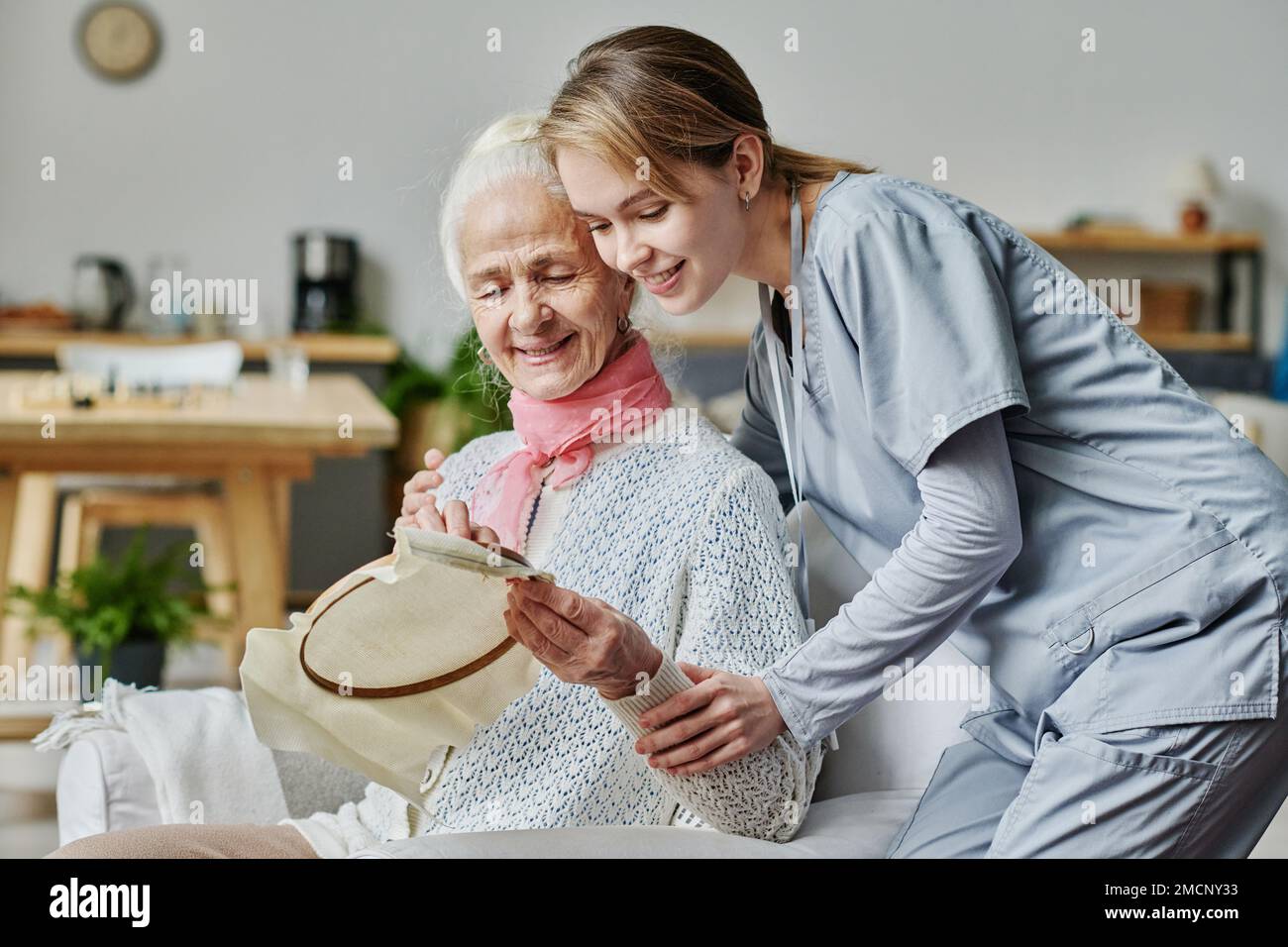 Senior woman showing craft hi-res stock photography and images - Alamy