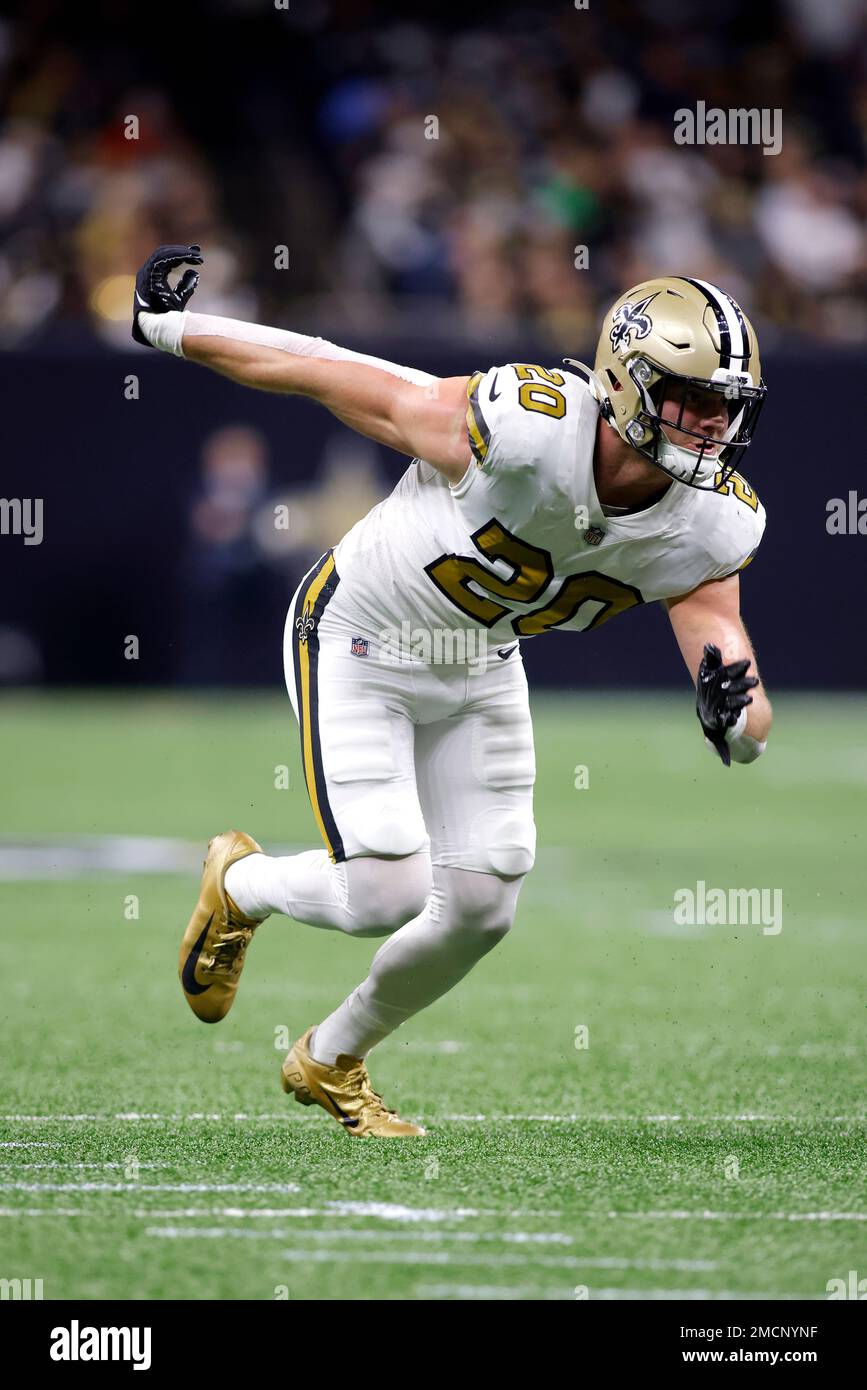 New Orleans Saints linebacker Pete Werner (20) in action during an NFL ...