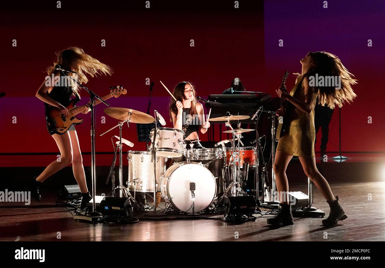 Este Haim, from left, Danielle Haim and Alana Haim of the band HAIM ...