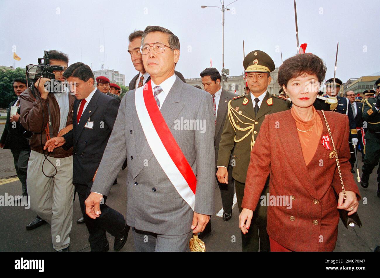 FILE - Peruvian President Alberto Fujimori and first lady Susana ...
