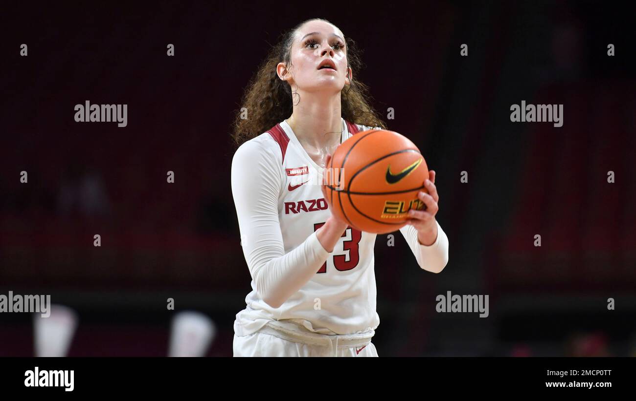Arkansas guard Sasha Goforth (13) against California during an NCAA ...