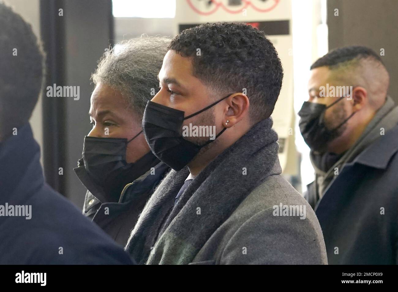Actor Jussie Smollett arrives with his mother Janet at the Leighton ...
