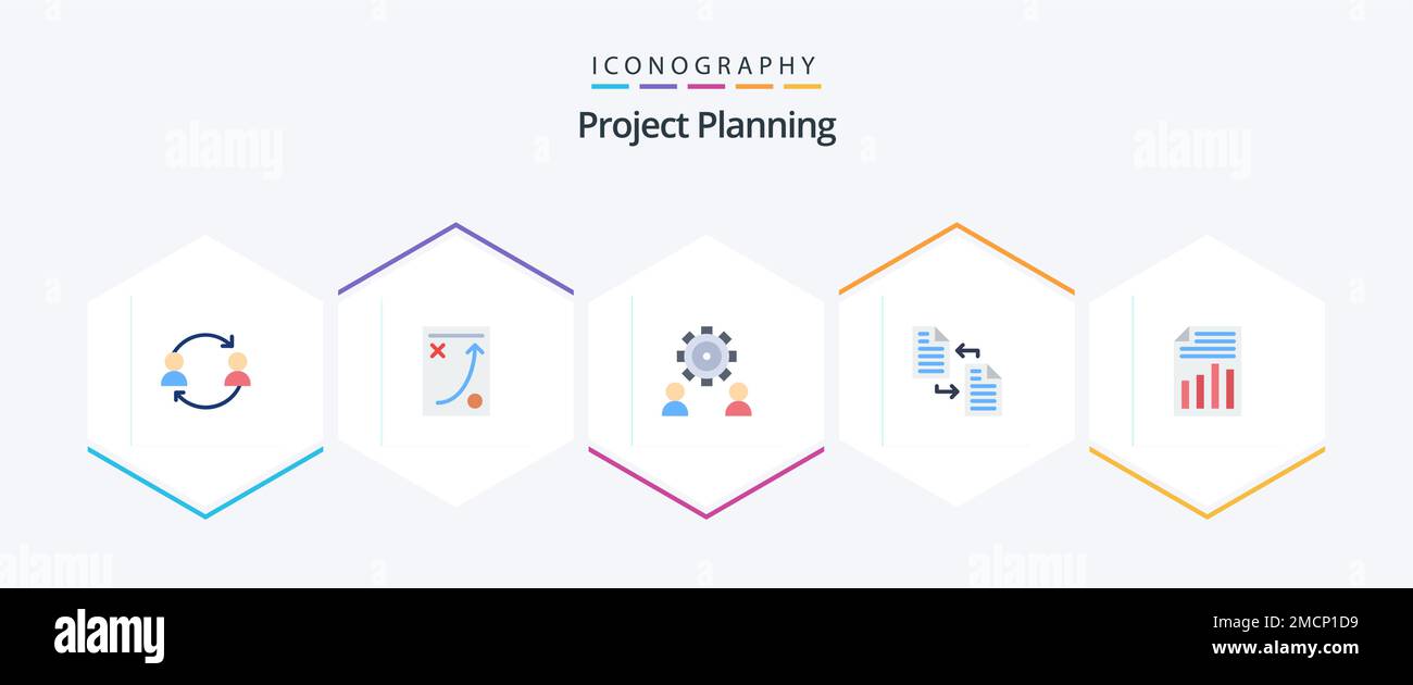 Project Planing 25 Flat icon pack including file. archive. strategy ...