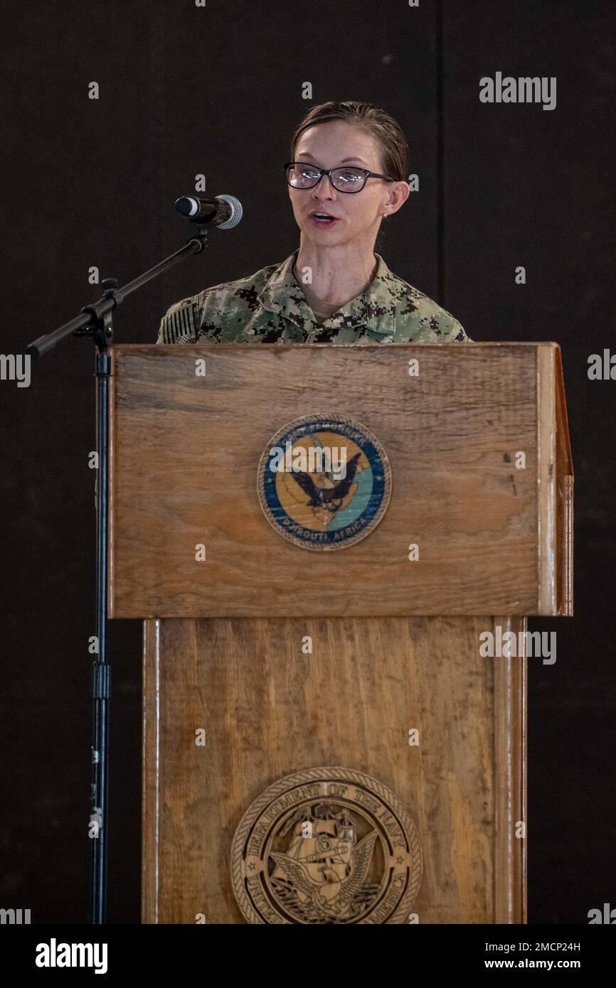 CAMP LEMONNIER, Djibouti (July 8, 2022) U.S. Navy Cmdr. Tara McGinnis ...