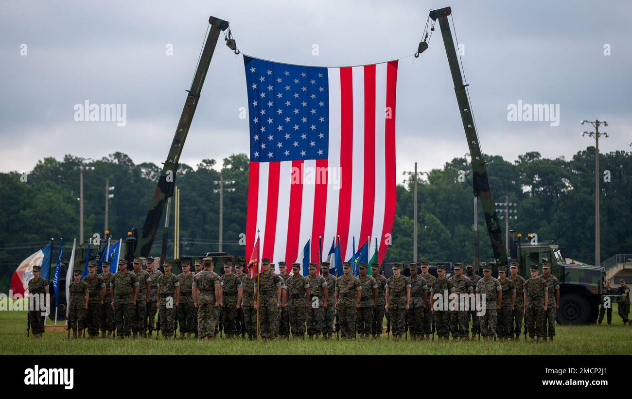 U.S. Marines with Headquarters Battalion (HQBn.), 2d Marine Division ...