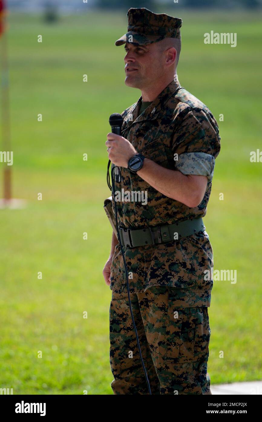 U.S. Marine Corps Col. Damon K. Burrows, the incoming commanding ...