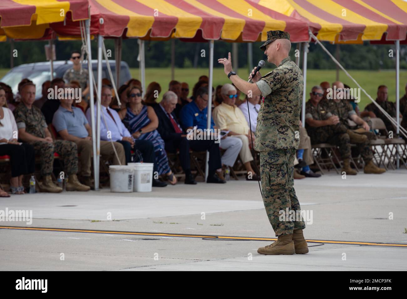 U.S. Marine Corps Col. Curtis V. Ebitz, outgoing commanding officer ...
