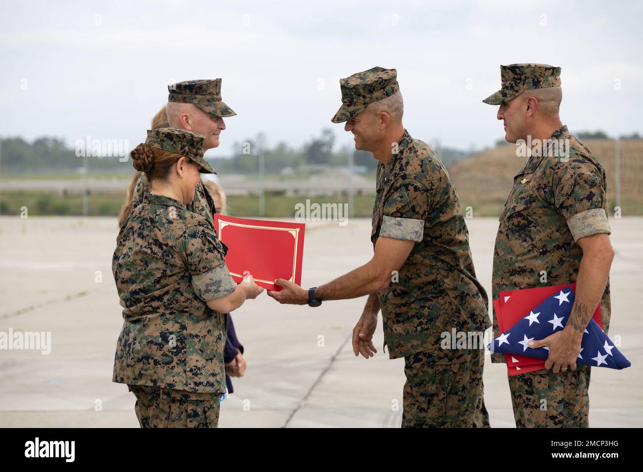 U.S. Marine Corps Col. Curtis V. Ebitz, outgoing commanding officer ...