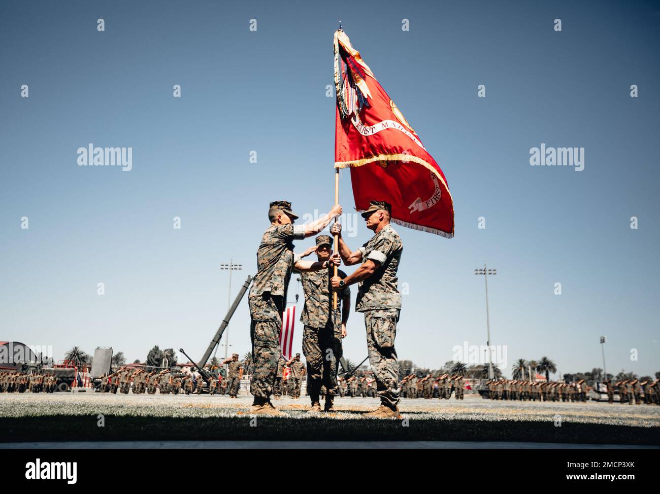 U.S. Marine Corps Maj. Gen. Roger B. Turner (right), the outgoing ...