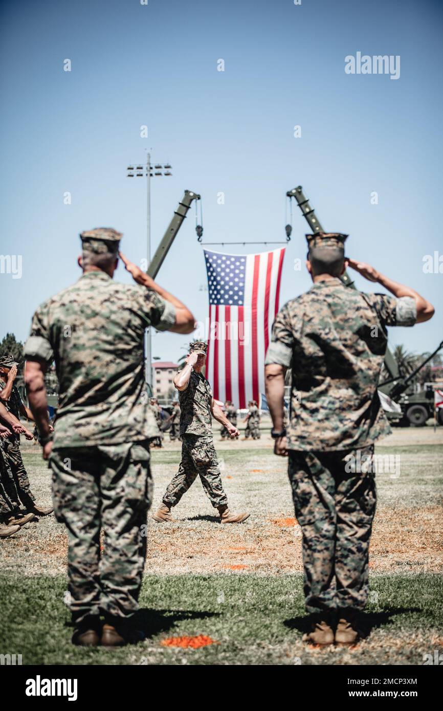 U.S. Marine Corps Col. Seth B. Folsom (center), Headquarters Battalion ...