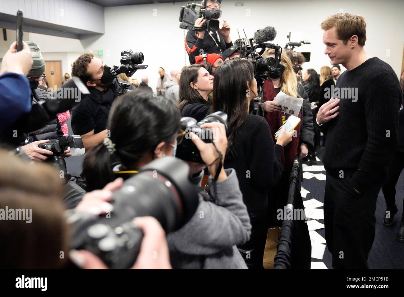 Alexander Skarsgard attends the premiere of "Infinity Pool" at The Ray ...
