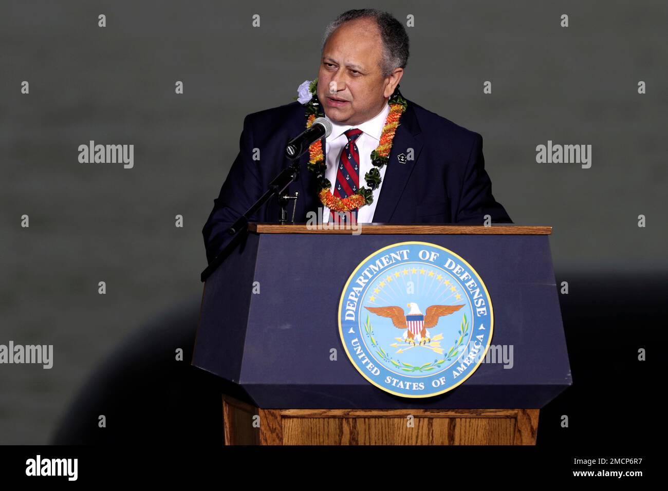 Navy Secretary Carlos Del Toro speaks at the 80th Pearl Harbor ...