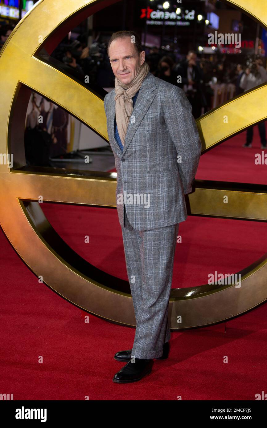 Ralph Fiennes poses for photographers at the World premiere of the film ...