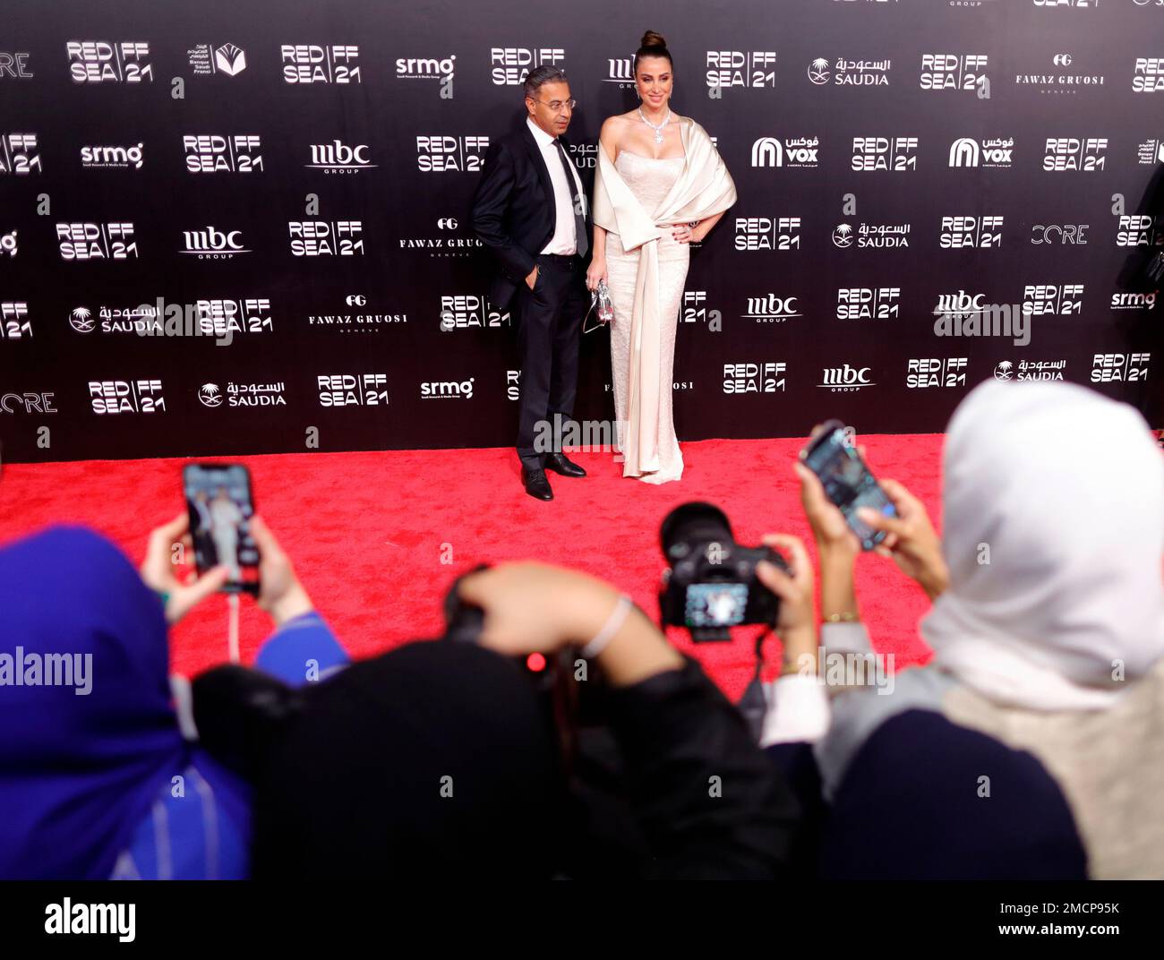 Lebanese model and TV presenter Annabella Hilal and her husband Nader ...