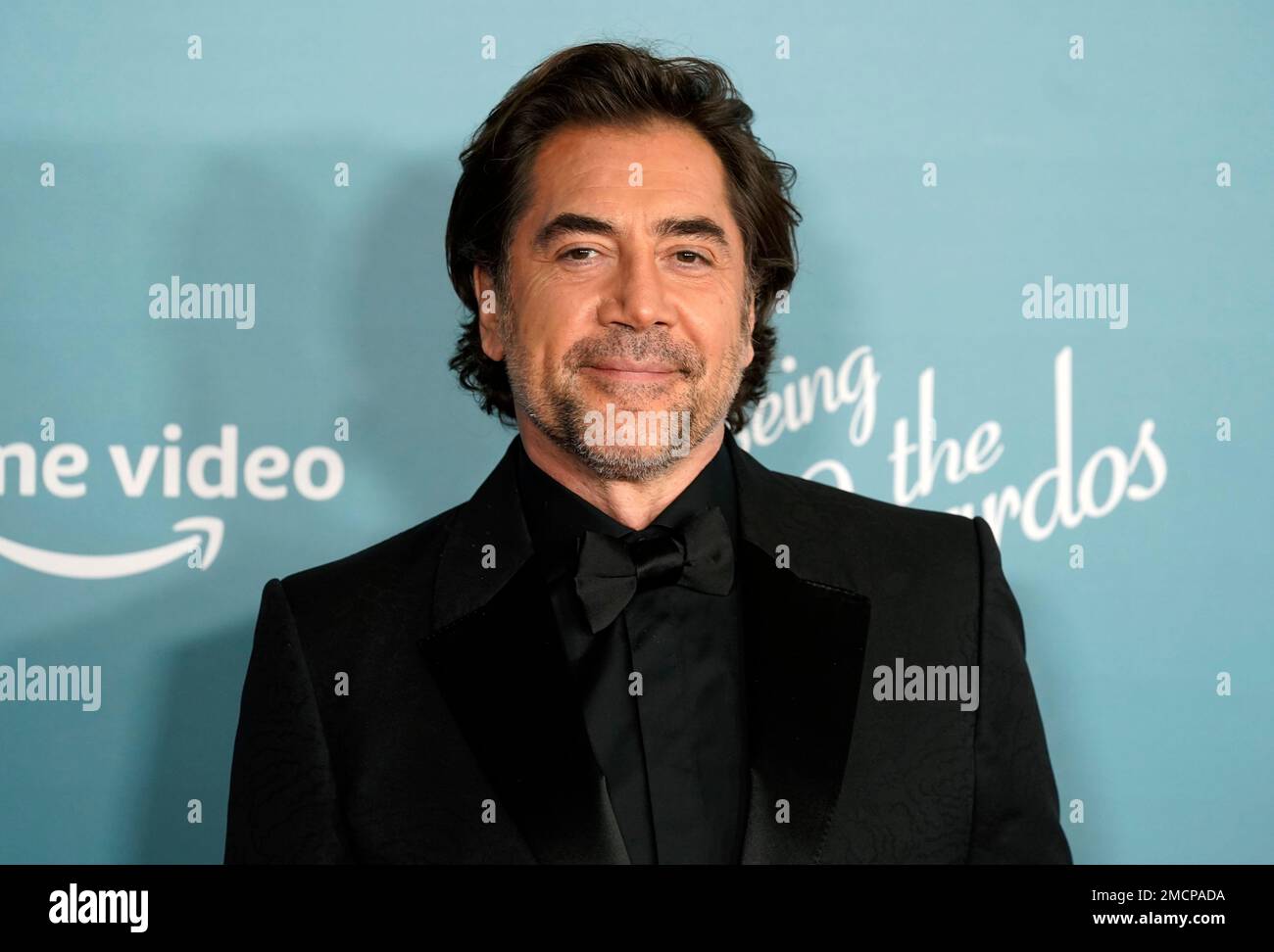 Javier Bardem poses at the premiere of the film "Being the Ricardos ...