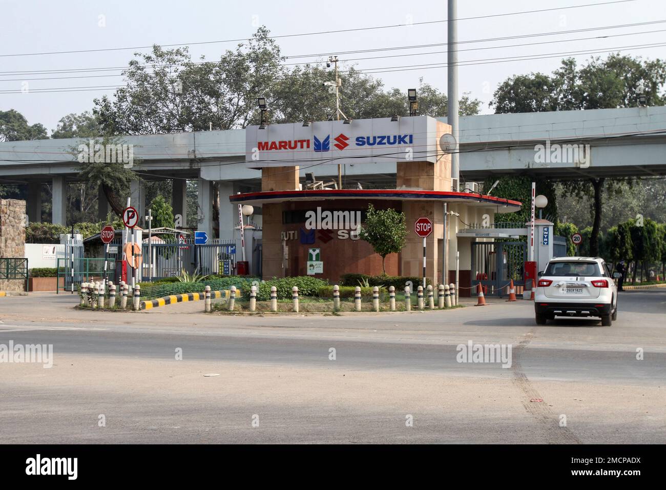 Entry gate at Maruti Suzuki headquarter is seen Sunday, Nov. 28, 2021 ...