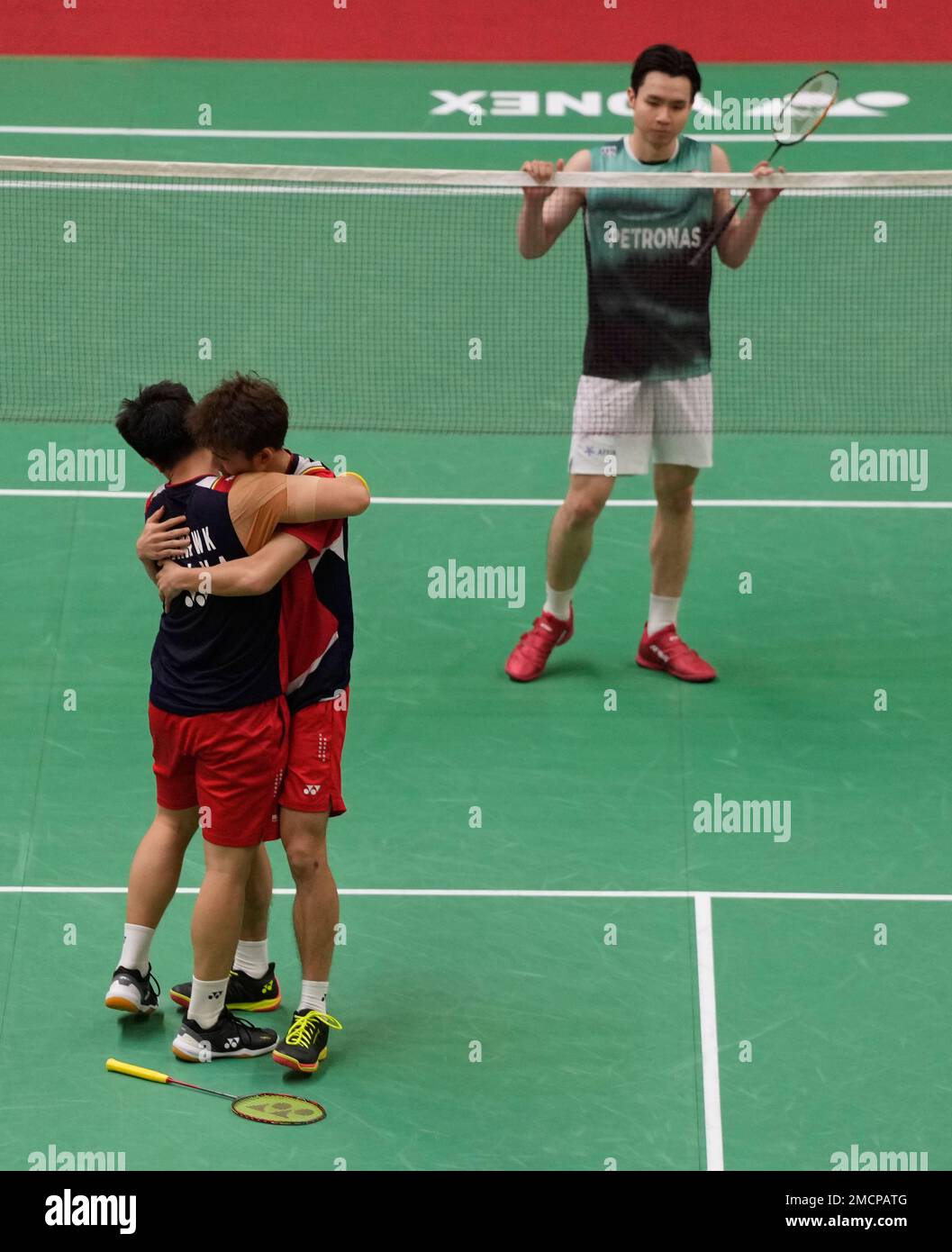 China's Liang Wei Keng and Wang Chang celebrate after defeating ...