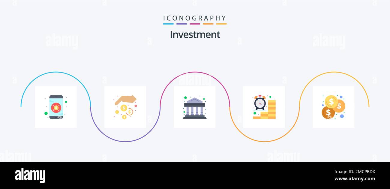 Investment Flat 5 Icon Pack Including investment. budget. commercial ...