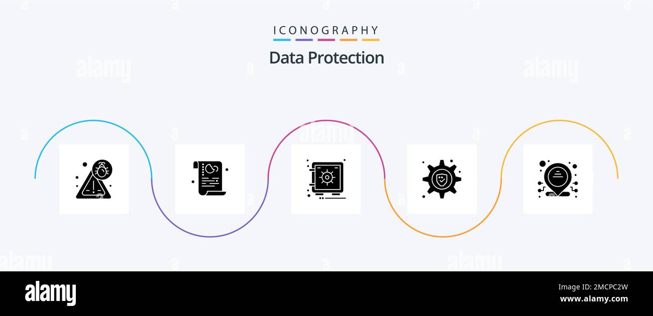 Data Protection Glyph 5 Icon Pack Including ip. address. locker ...