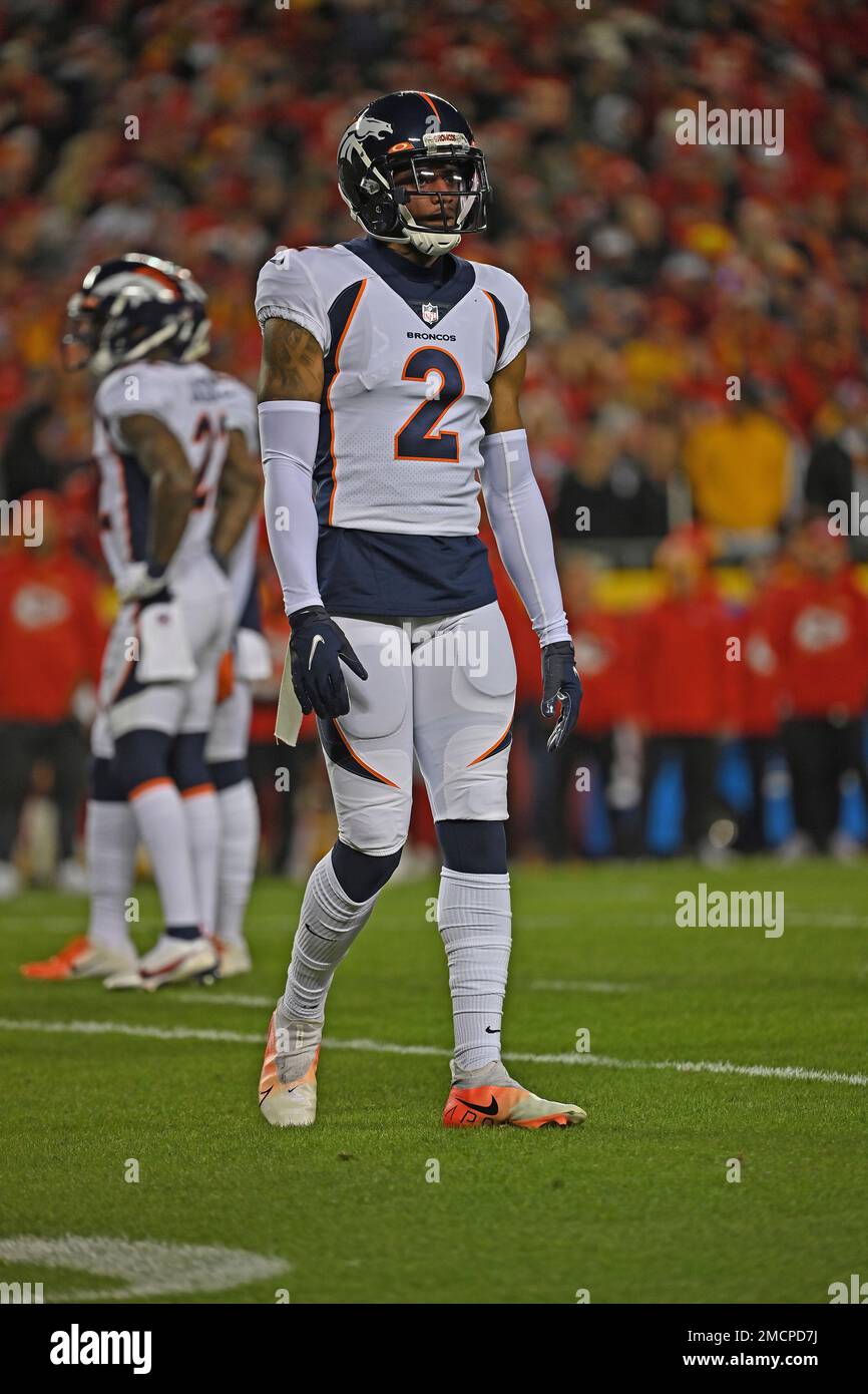 Denver Broncos cornerback Pat Surtain II (2) looks to the sideline ...