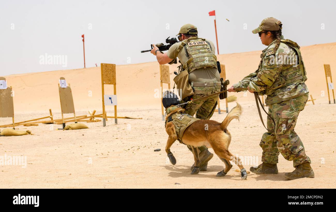U.S. Air Force Staff Sgt. Cody Monda, a K9 handler with the 378th ...