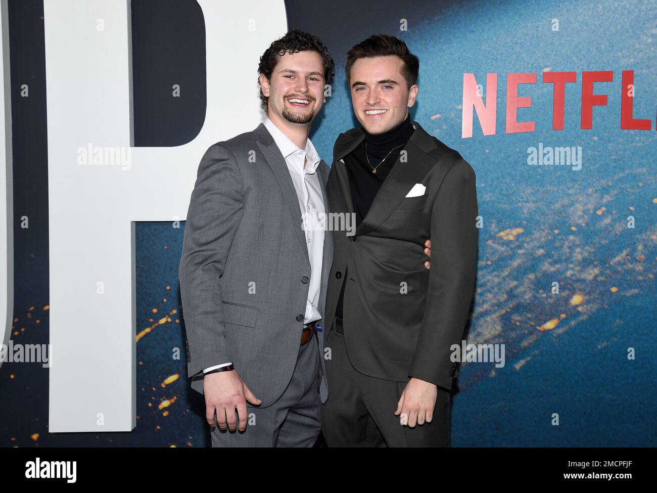 Robert Radochia, left, and Conor Sweeney attend the world premiere of ...