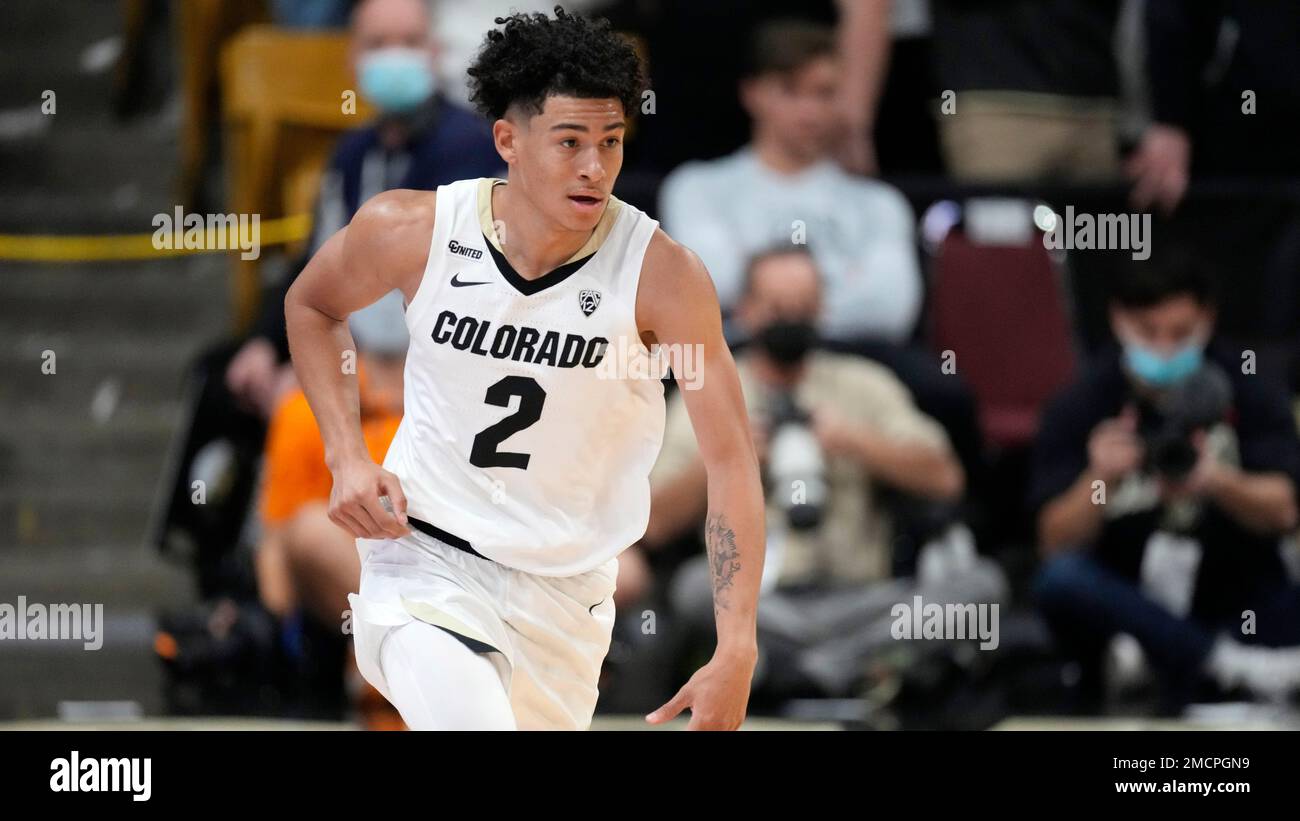 Colorado guard KJ Simpson (2) in the second half of an NCAA college ...