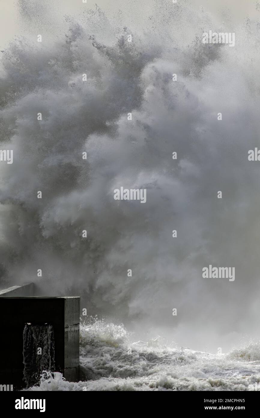 Huge stormy sea wave splash Stock Photo - Alamy