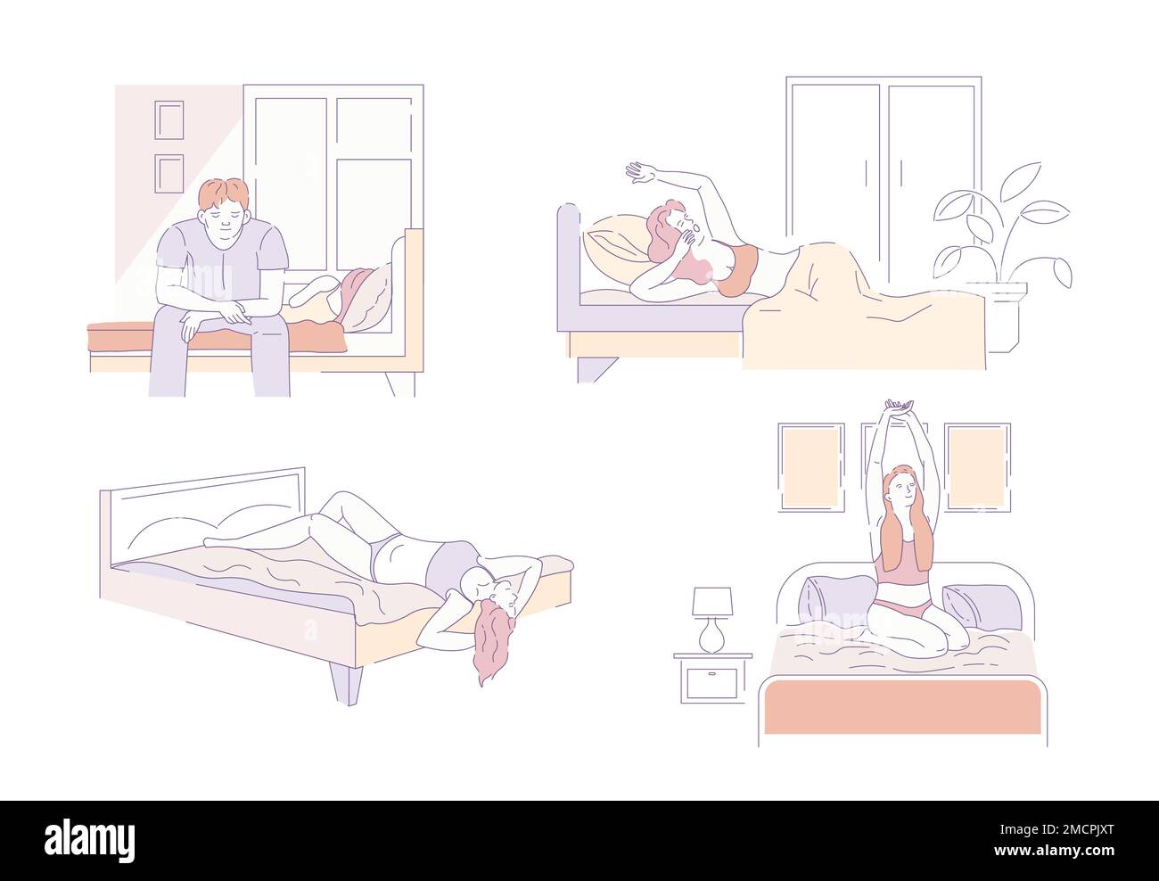 Girl wake up energetic Stock Vector Images - Alamy