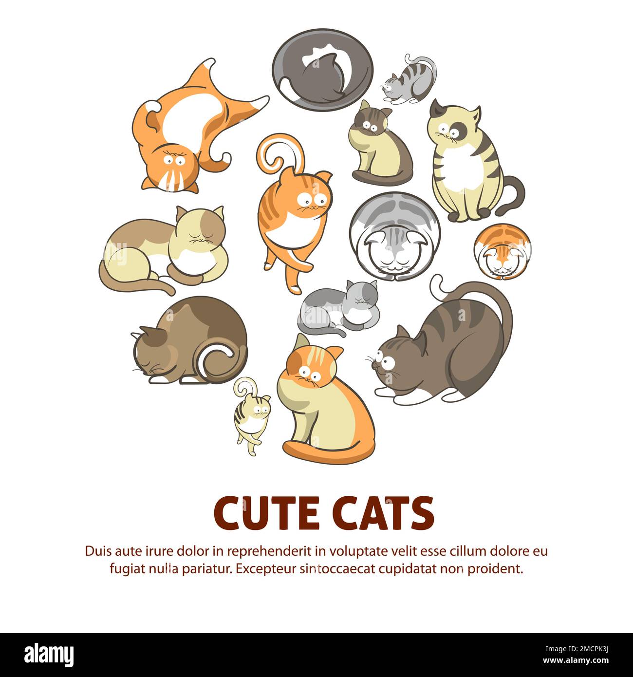 Sleep on ginger cat Stock Vector Images - Alamy