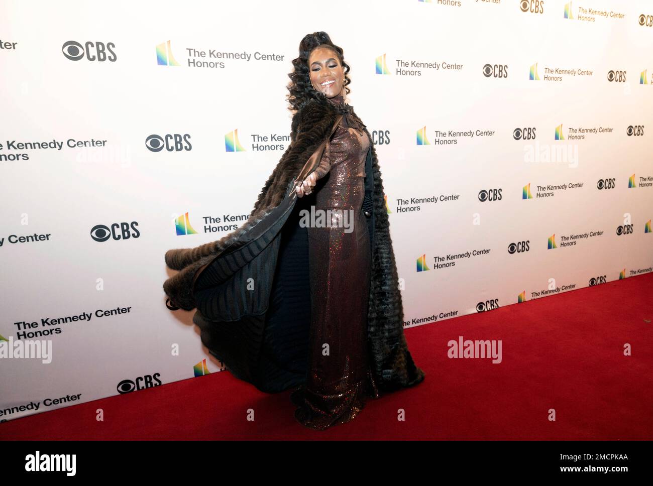 Opera singer J'Nai Bridges poses on the red carpet at the honors gala ...