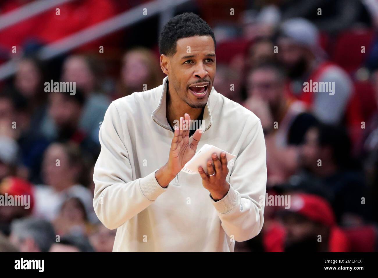 Houston Rockets head coach Stephen Silas during the second half of an ...