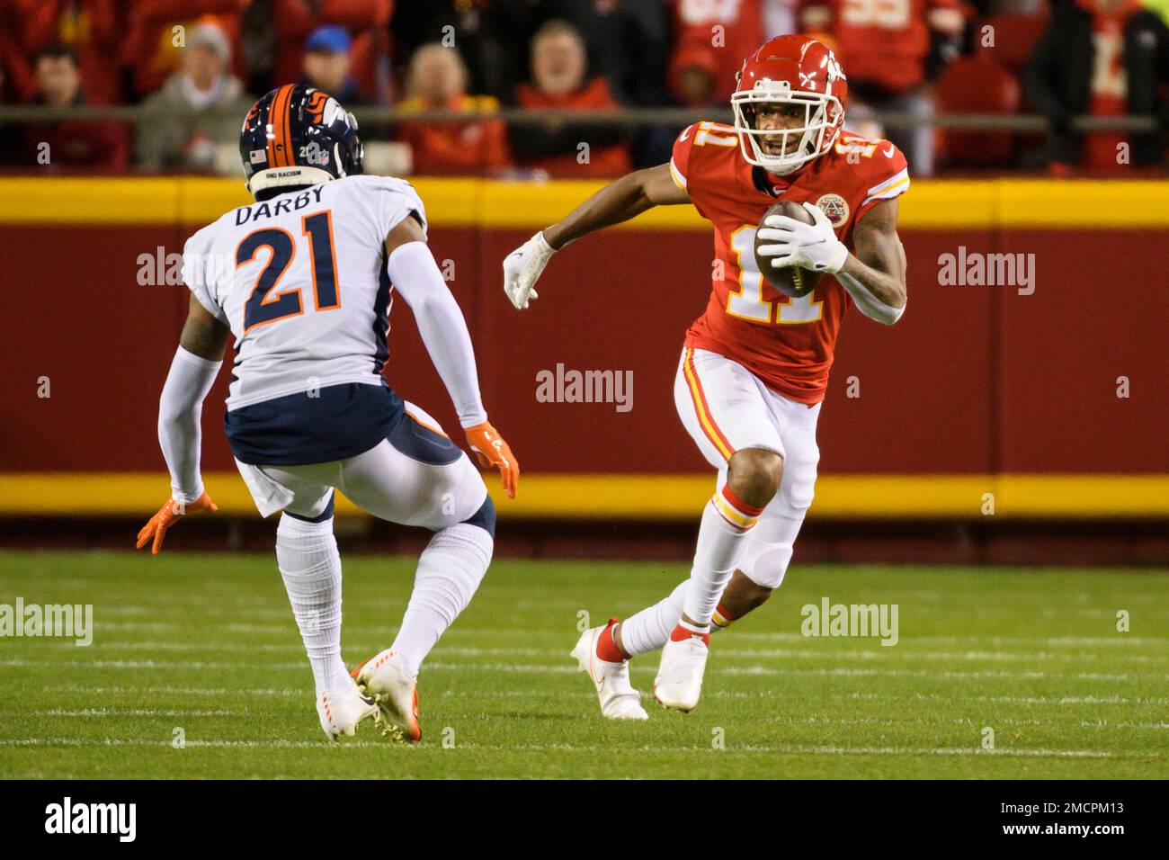 Kansas City Chiefs wide receiver Demarcus Robinson (11) runs against ...