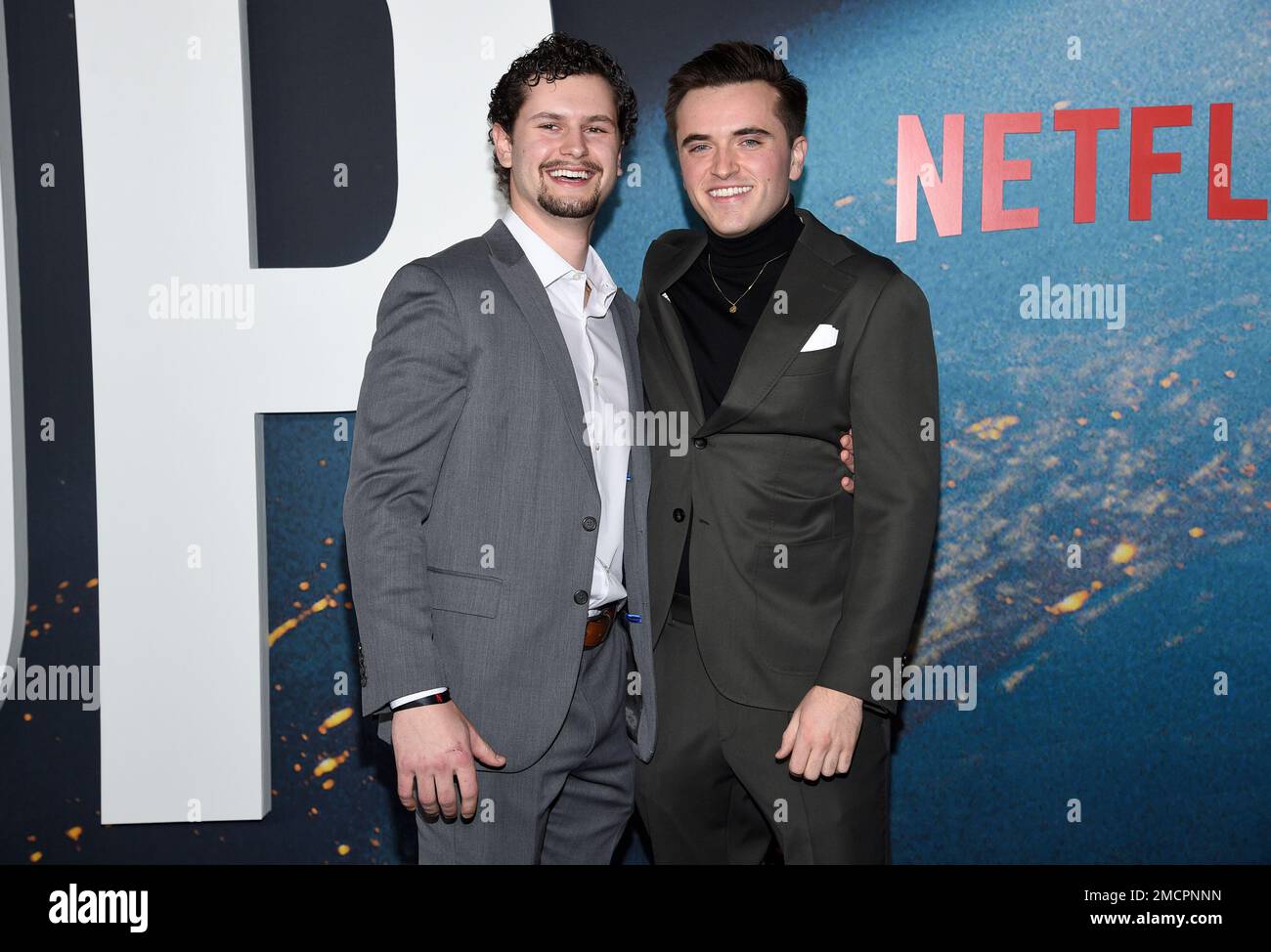 Robert Radochia, left, and Conor Sweeney attend the world premiere of ...