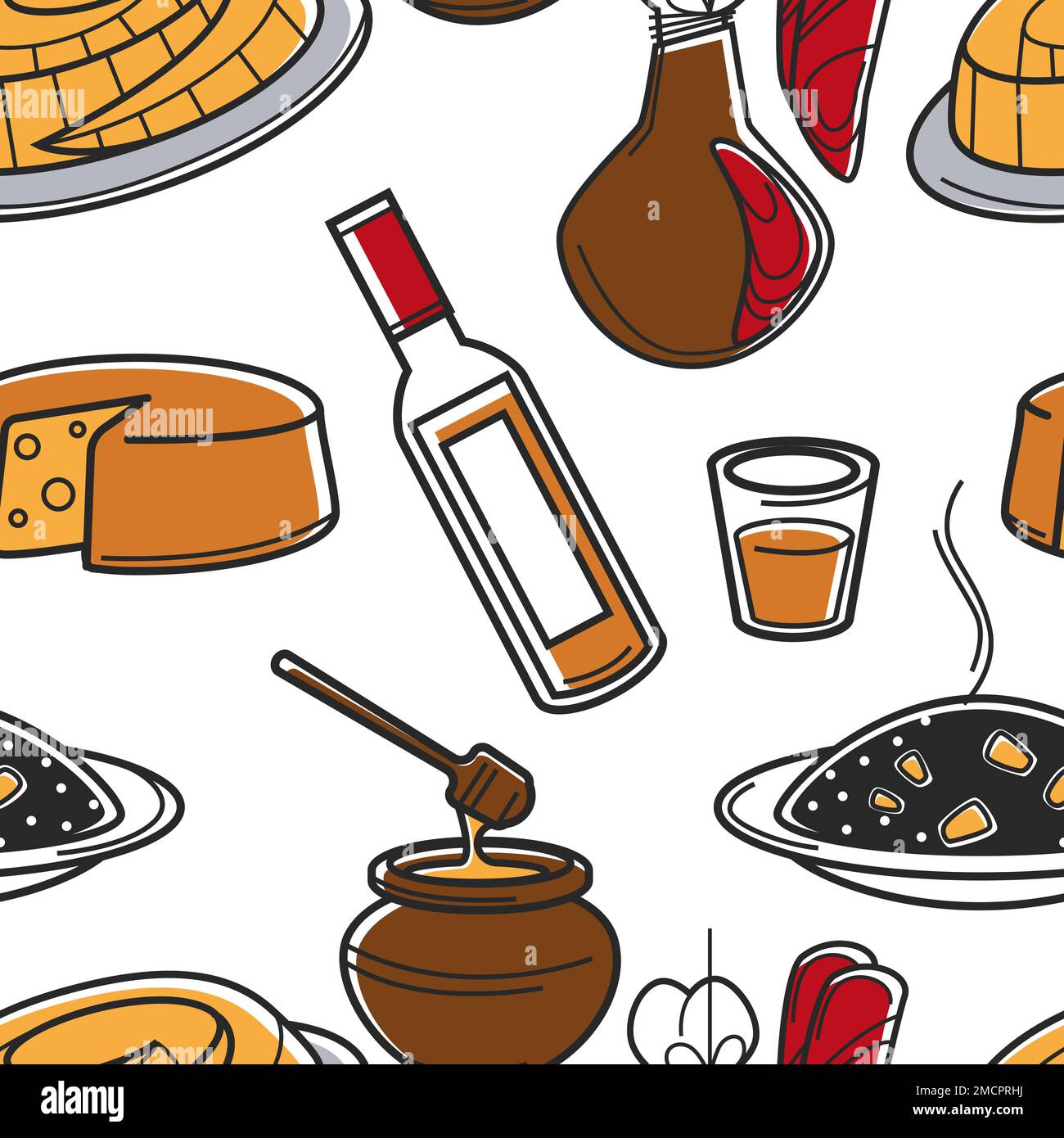 Travel to Croatia Croatian national food seamless pattern Stock Vector ...