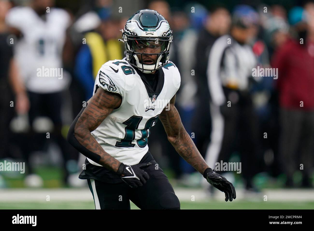 Philadelphia Eagles wide receiver Quez Watkins runs a play during the ...