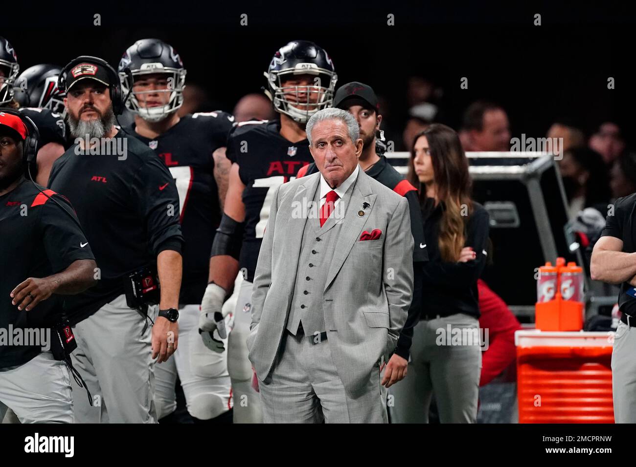 Atlanta Falcons Owner watches play against the Tampa Bay Buccaneers ...