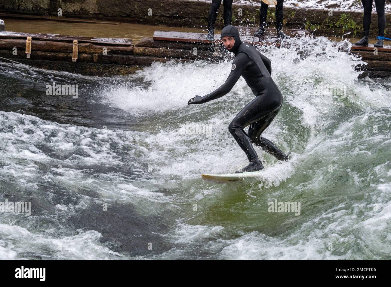 Winter Surfing in the English Garden, Munich, Germany Stock Photo - Alamy
