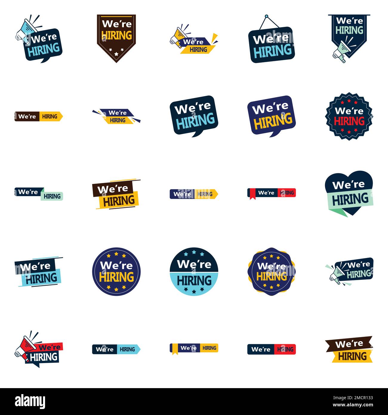 Create a Winning Recruitment Strategy with These 25 We're Hiring Vector ...