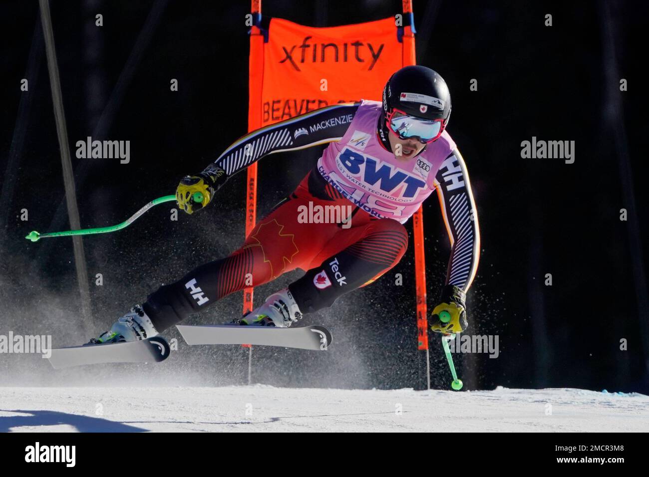 Canada's James Crawford competes during a men's World Cup downhill ski ...