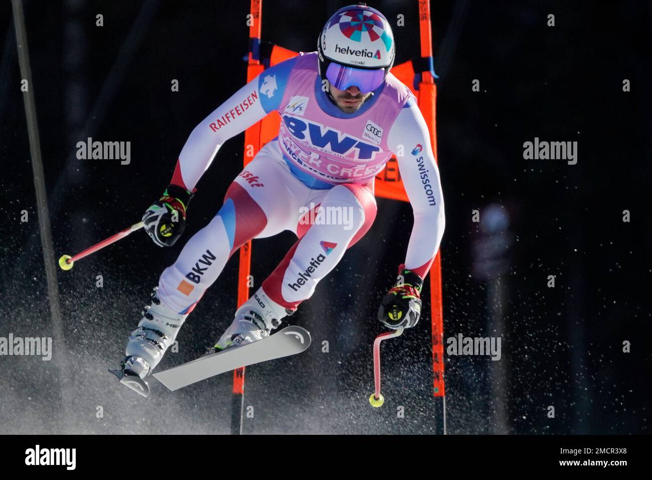Switzerland's Gilles Roulin a men's World Cup downhill ski race ...